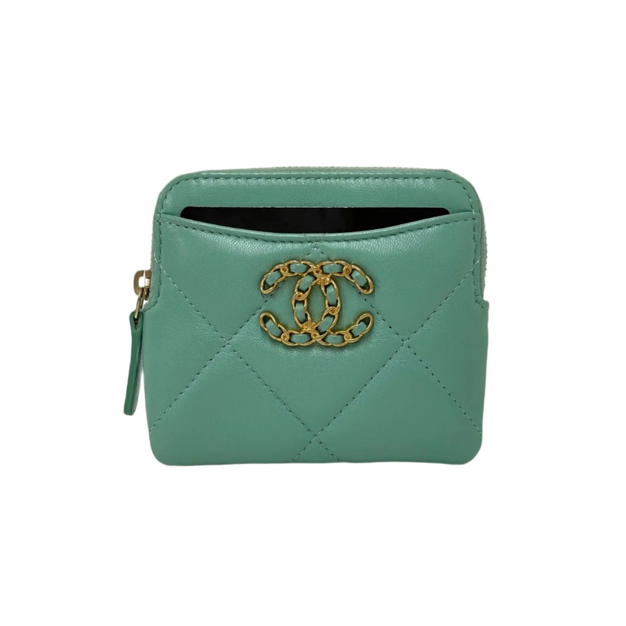 Chanel 19 Square Zip Card Holder Wallet – brandloverbangkok.com